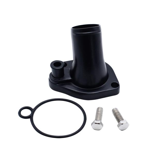 商品名: SHLPDFM ブラックウォーターネック 45度 フォードクロムサーモスタットハウジング用 Oリングとボルト付き 260 289 302 347 351W SHLPDFM Black Water Neck 45 Degree Fi...