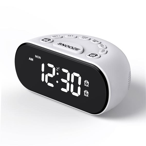 商品名:  REACHER Weekday/Weekend Alarm Clock for Bedroom - 0-100% Dimmer, Dual Alarm, 2 USB Ports, Digital LED Display, 5 N...