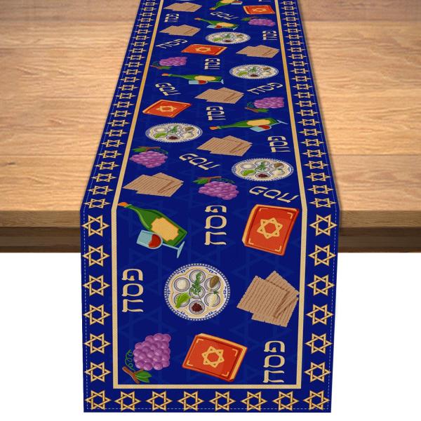 商品名:  Vohado Linen Happy Passover Table Runner Jewish Holiday Party Kitchen Home Dining Room Mantle Fireplace Decoration...