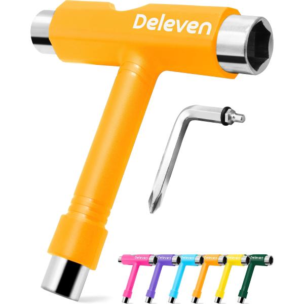 商品名: D Deleven オールインワン スケートツール 多機能 ポータブル スケートボード Tツールアクセサリー T型六角レンチとL型フィリップスヘッドレンチドライバー付き Deleven Skate Tool All-in-One ...