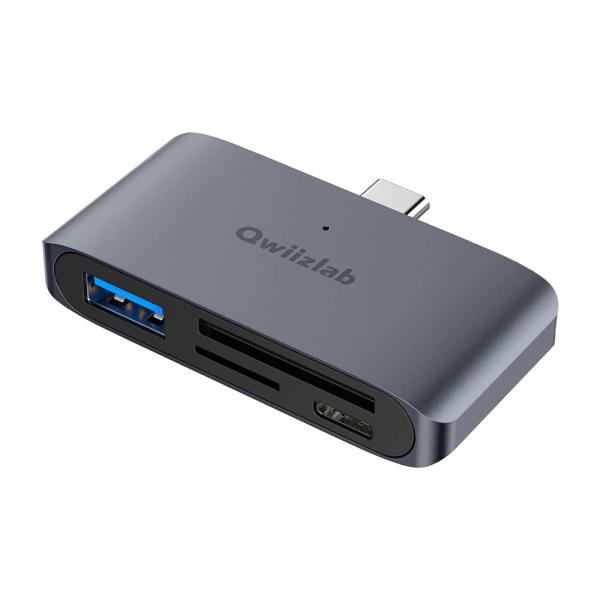 商品名: Qwiizlab 4-in-1 SD/Microカードリーダー 5Gbps USB 3.0 USB Cハブアダプター 2023 MacBook Pro M2 Pro Pro Pro Max iPad Pro Surface Pro...