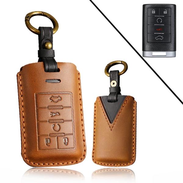 商品名:  ontto Keyless Entry Smart Remote Key Fob Case Stylish Key Shell Leather Key Protector Compatible with Cadillac DTS...
