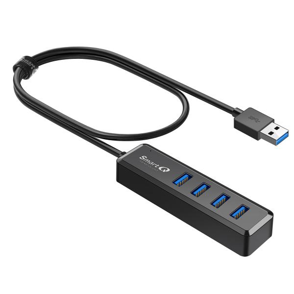 商品名: SmartQ H302S USB 3.0 ハブ ノートパソコン用 2フィートの長いケーブル付き マルチUSBポート拡張 高速データ転送 USBスプリッター ノートパソコン用 Windows PC Mac プリンター モバイルHDD...