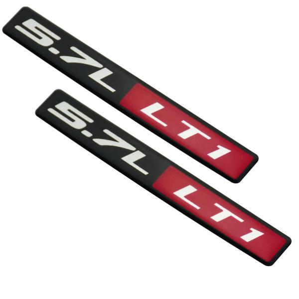 商品名: ペアセット LT1 5.7L エンジン フェンダー エンブレム バッジ デカール カマロに最適 (レッド ブラック) Pair Set LT1 5.7L Engine Fender Emblem Badge Decal Suita...