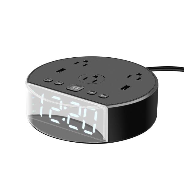 商品名:  ELMWAY Alarm Clock with USB Charger and?Outlets, Power Strip Surge Protector, LED Digital Clock with Dual Alarm an...