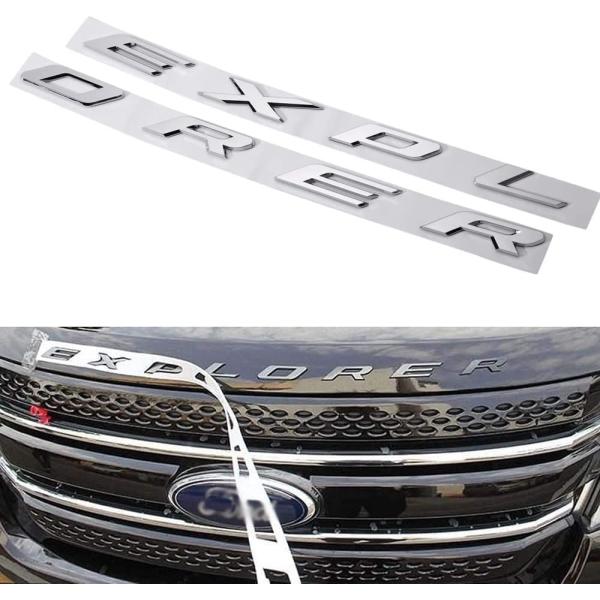 商品名:  Replacement for Ford Explorer Front Hood Emblem Badge New ABS 3D Letters fit 2011-2021 2022 Explorer Stickers (Glo...