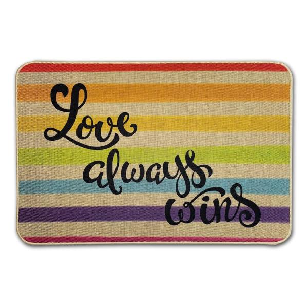 商品名:  Door Mats Home Decorative Rugs Love Always Wins Rustic Mats Non Slip Rubber Backing for Front Door Outdoor Indoor ...