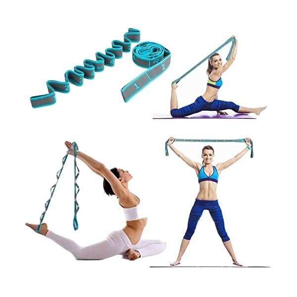 商品名:  Elastic Exercise Strap with 9 Loops, Improve Body Flexibility Leg Stretching Strap Elastic Exercise Band, Multi-Lo...