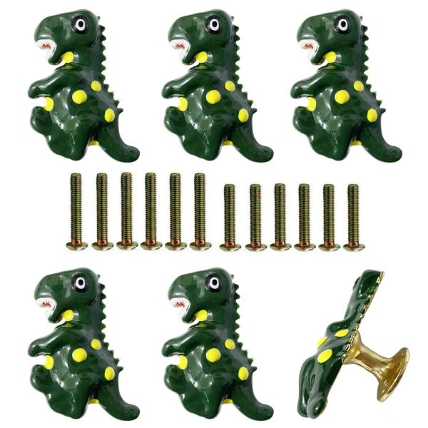商品名: 6個 ドレッサーノブ アニマルノブ キッズ ドレッサーハンドル ドレッサー キッズ 寝室 家具 ドア シングルホールプル ワードローブキャビネット クローゼット 食器棚用 (恐竜) 6 Pcs Dresser Knobs Anim...