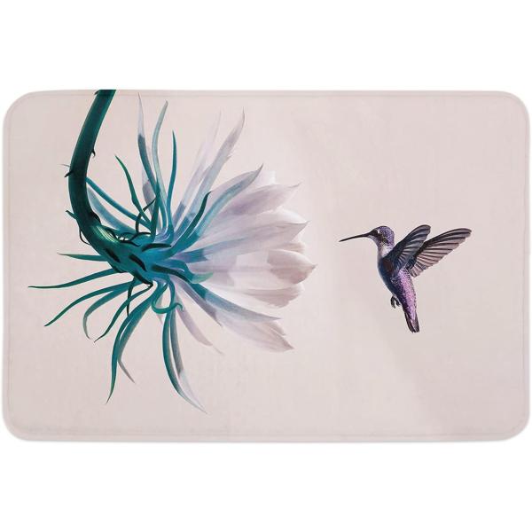 商品名T&amp;H XHome Indoor Doormat,Front Back Door Mats with Non Slip Backing,Hummingbird Flew to The Petals Low Profile We...