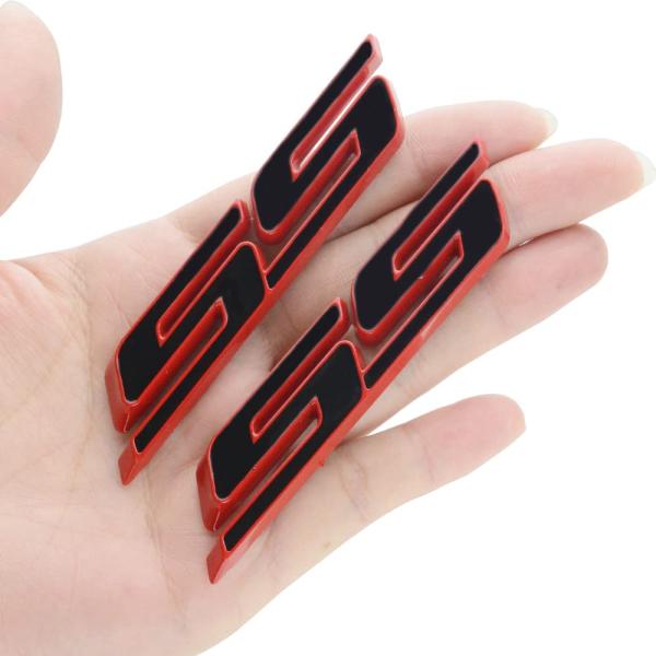 商品名:  dgea 2X Red SS Emblems Badge Sticker Replacement for Camaro SS Silverado Series Chrome Trunk (Red Outlining Black)...