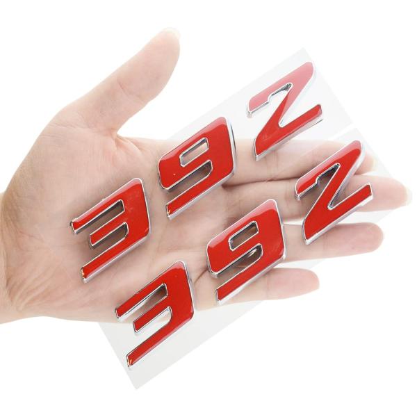 商品名:  dgea 2X 392 Emblem Badge Decal 3D Logo Nameplate 3D Raised Strong Adhesive Fit for 392 Matte Black (Chrome Red)ブラン...