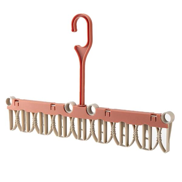 商品名:  Clothes Hanger, Multi-Functional Clothes Holder Foldable Plastic Socks Underwear Hanging Rack for Balcony Clothes ...
