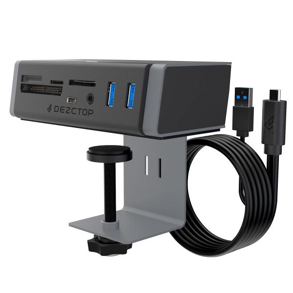 商品名: DEZCTOP USB 3.2 Gen 2 クランプハブ 7-in-1アダプター カードリーダー速度最大10Gbps 4.92フィート USB-Cケーブル USB-Aアダプター USBスプリッター Windows/macOS/Li...
