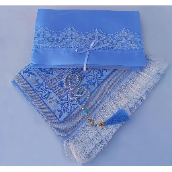 商品名Sateen Muslim Prayer Rug Set,Prayer Mat,Pearl Tasbeeh, Janamaz,Taffeta Prayer Rugs for Muslim,Turkish Rug,Islamic Gif...