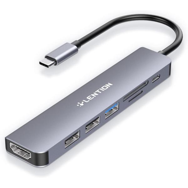 商品名LENTION USB Cハブ 100W充電 4K HDMI デュアルカードリーダー USB 3.0 &amp; 2.0対応 2023-2016 MacBook Pro Mac Air/Surface Chromebook その他 安...