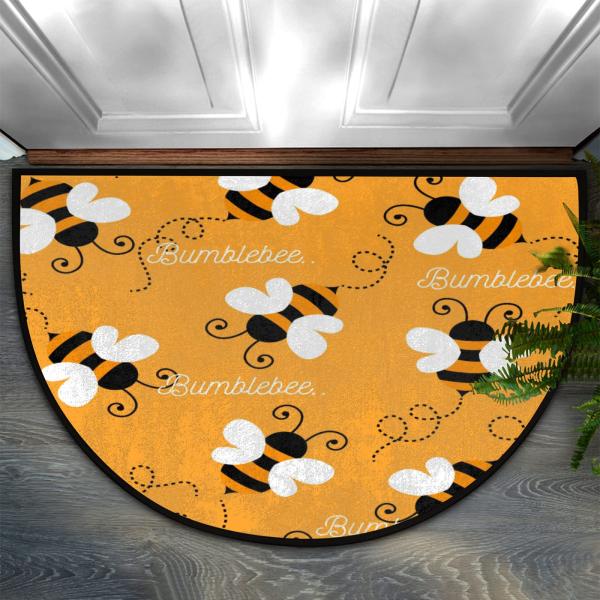 商品名:  Cute Bee Bumblebees Half Round Door Mat Indoor Outdoor Doormat Absorbent Washable Welcome Entrance Way Front Half ...