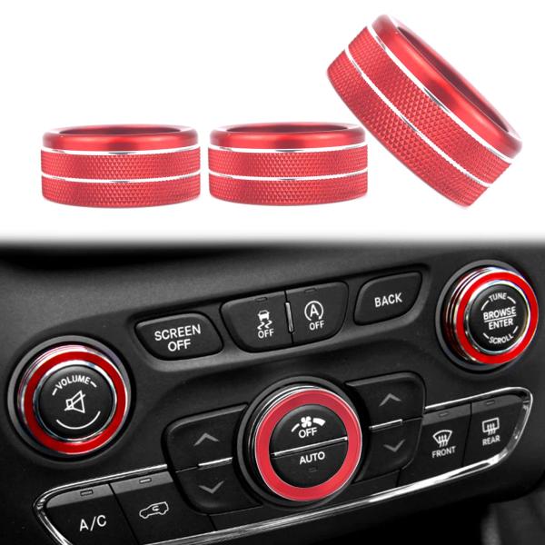 商品名:  KEEGTBOX Center Control AC Air knob Cover Conditioner Volume Tune Button Cover Fit for Dodge Charger Sedan Challen...