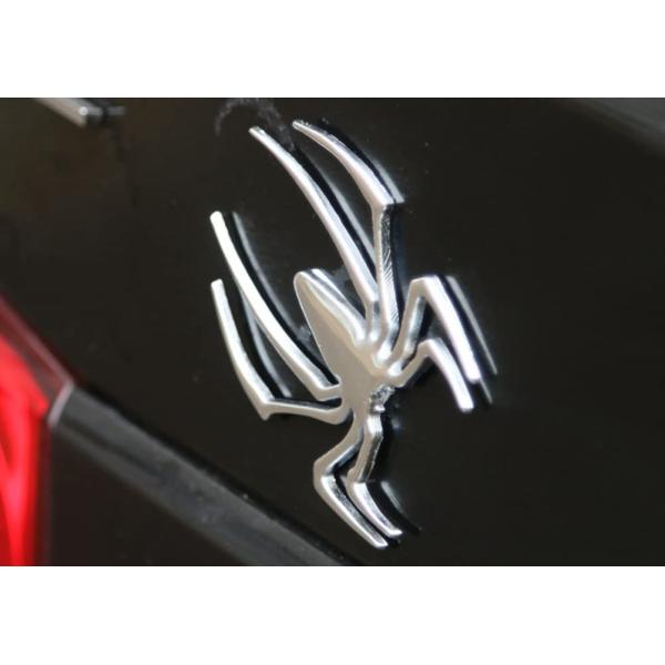 商品名: 3Dスパイダークロームエンブレムバッジステッカー2個 銀色 ユニバーサル自動車、トラック、オートバイ、RV、スクーター、SUV、ドア、ウィンドウ用 シルバースパイダー2個(B09V2N53CX) 2 Pcs 3D Spider C...