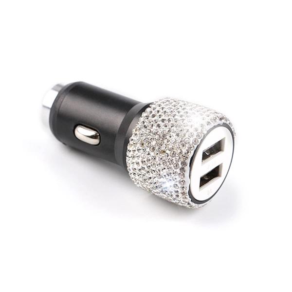 商品名: Bling Dual USB 車載充電器アダプター、18W 出力手作りラインストーン クリスタル QC3.0 高速充電アダプター iPhone 13/12/12 Pro Max/XS、Samsung Galaxy、自動アクセサリー...