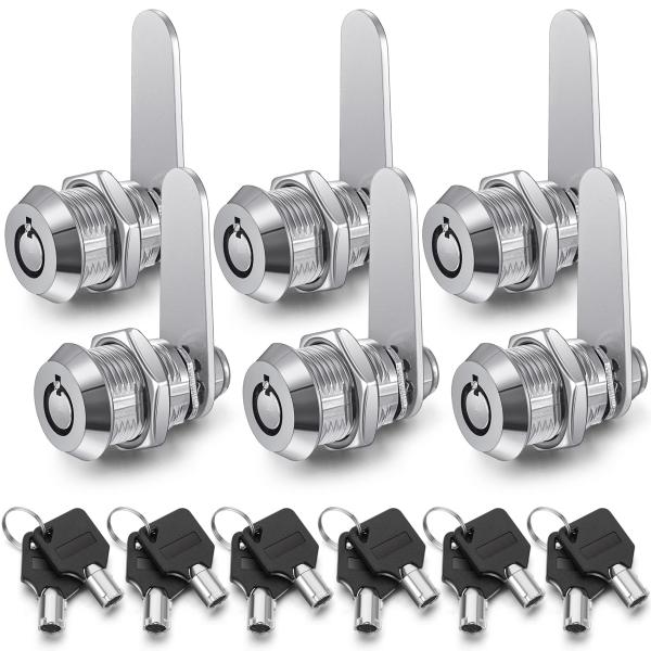 商品名: YUSOI キャビネットカムロックセット 24mm カムロック 同じキー付き ファイリングキャビネットと引き出し、RVドア、メールボックス、ツールボックス、引き出しなどを保護します - 【完成亜鉛合金】 (6) 【Upgrade】...