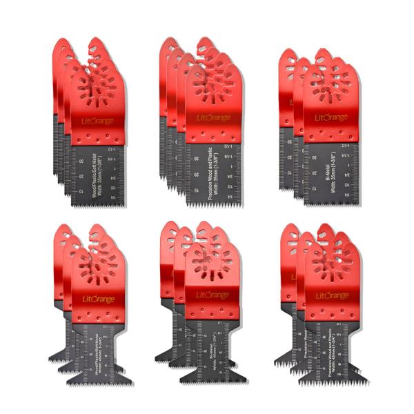 商品名:  Litorange 20PCS Professional Wood/Metal/Plastic Universal Multitool, Quick Release Saw Blades Titanium Oscillating...