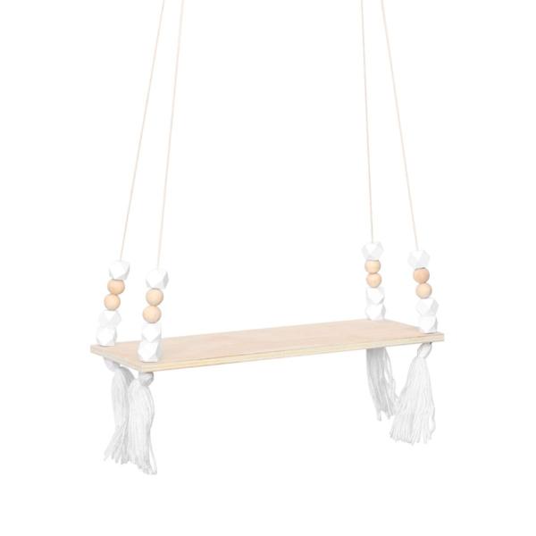 商品名:  Cabilock Wall Mount Shelf Wall Hanging Shelves Rack: Nordic Wood Hanging Wall Mounted Plant Shelf with Tassel Farm...