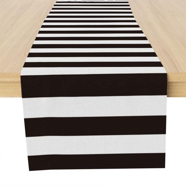 商品名:  Black Strips Table Runner, Centerpiece Table Runner Decor for Dinning Room Kitchen Home Farmhouse Table Runner Dec...