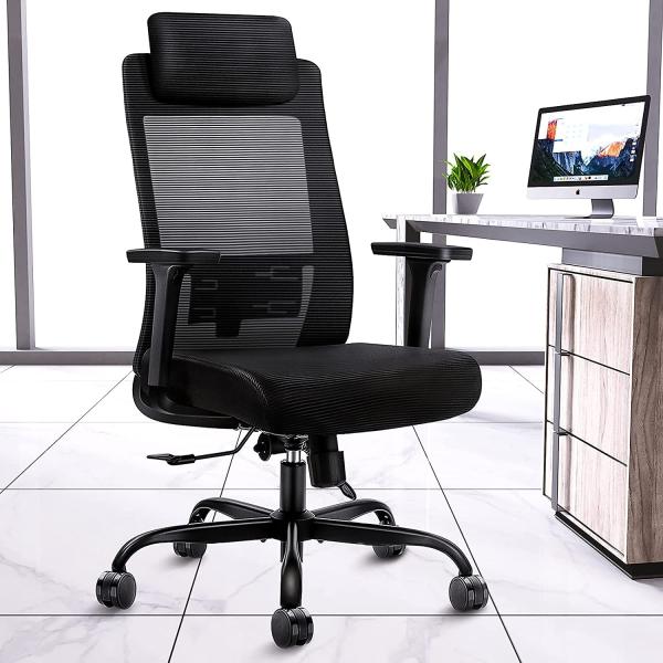 商品名: Chaise de bureau ergonomique pour ordinateur ? Chaises de bureau en maille avec soutien lombaire et accoudoirs r〓gl...