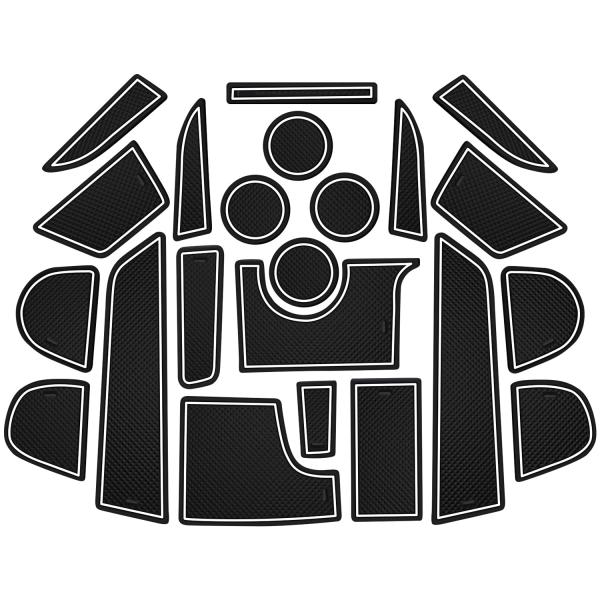 商品名: Asgohme アップグレードインテリアライナーアクセサリー、Dodge Chargerにフィットし、カップホルダーインサート、センターコンソールライナーマット、ドアポケットライナー、22ピースセット(白トリム) Asgohme ...