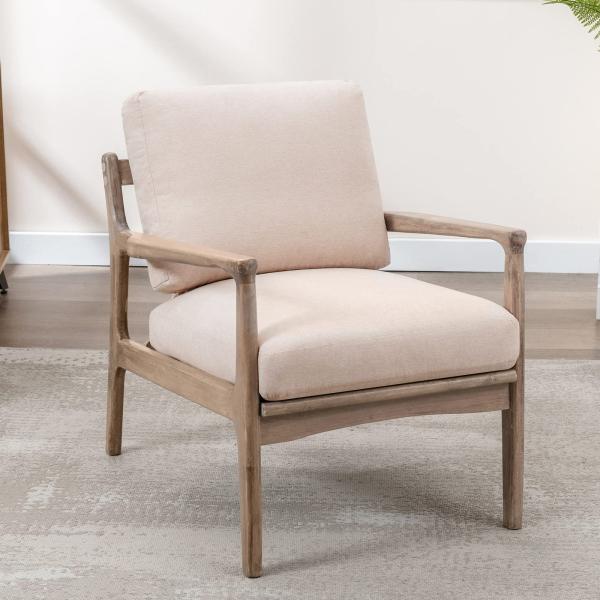 商品名:  Dolonm Modern Linen Fabric Accent Chair Mid Century Lounge Danish Arm Chairs Reading Chair Upholstered Recliner Ar...