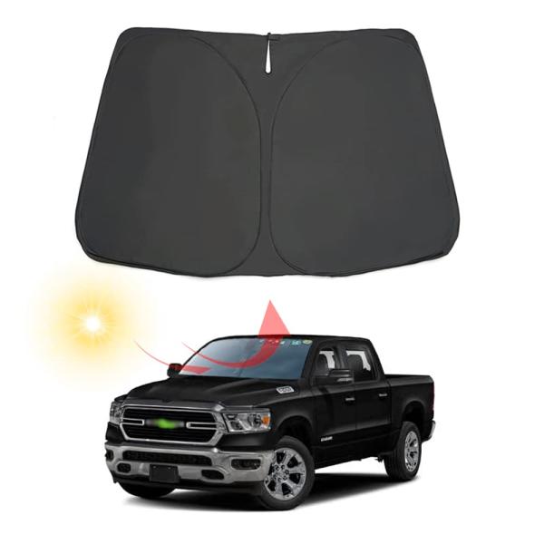 商品名:  YOFAMO Car Front Windshield Sun Shade Foldable Sunshade Protector Custom Fit for Dodge RAM 1500 2019 2020 2021 202...