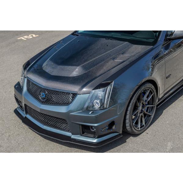 商品名: 2009-2015 キャデラック CTS-Vモデル用 | ブラックムーンスタイル フロントバンパー ローワーリップスプリッター (ABSプラスチック - マットブラック) For 2009-2015 Cadillac CTS-V ...