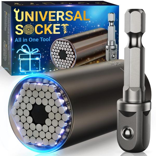 商品名:  Super Universal Socket Gifts for Dad Men - Tool Socket Set with Power Drill Adapter Multi Socket Grip Stuff Cool S...