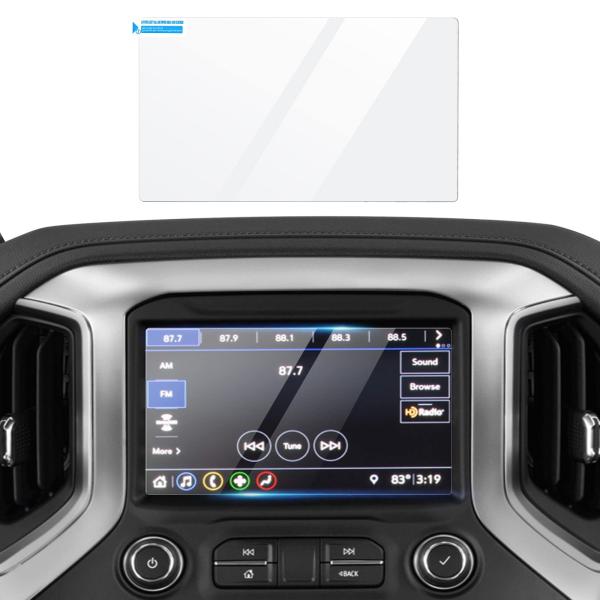 商品名: Autorder カスタムフィット スクリーンプロテクター 2019 2020 2021 Chevy/Chevrolet Silverado 1500 強化ガラス 9H ナビゲーション タッチスクリーン 保護フィルム (8インチ)...