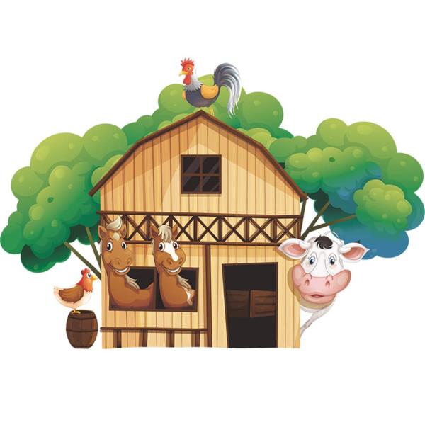 商品名: カートゥーン ファーム アニマル ウォール デカール 剥がして貼る ウォール アート ステッカー 子供部屋 幼児 教室 保育園 赤ちゃん 寝室 窓 ドア 装飾 Funny Animal Wall Decals DIY Window...