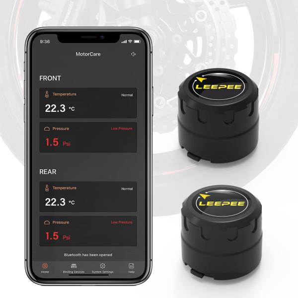 商品名:  leepee Motorcycle Tire Pressure Monitoring System, Tire Pressure and Temperature Alarm, Wireless Motorcycle TPMS w...