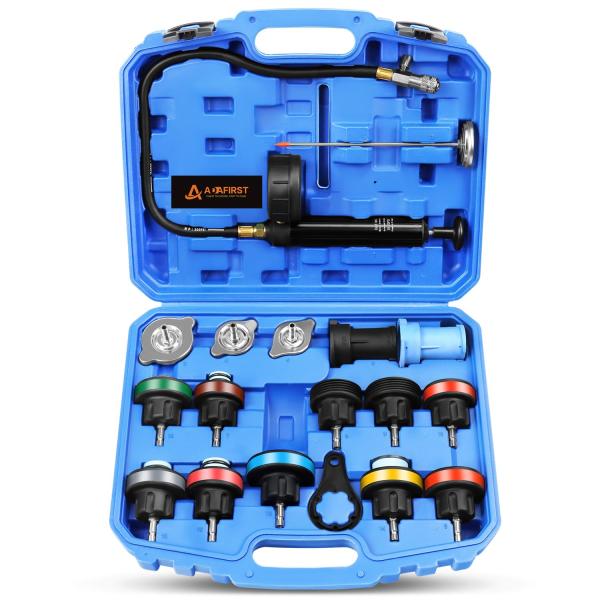 商品名: ADAFIRST ラジエーター圧力テスターキット 18個 自動車用水タンク 手動ポンプ 圧力テストツールとアダプター 冷却システムに対応 漏れ検出 車 オートバイ トラック エアリフト用 ブルー ADAFIRST Radiator...
