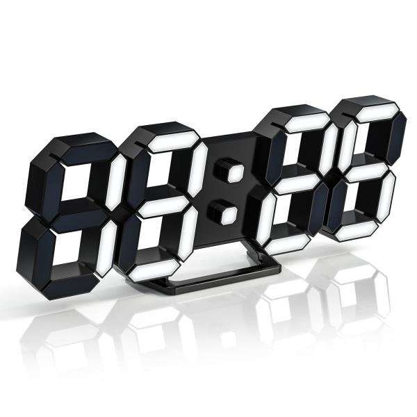 商品名:  EDUP Home 3D LED Clock Desk Alarm Clock Wall Clock with Remote Control, 9.7" LED Electronic Clocks, Snooze Model, ...