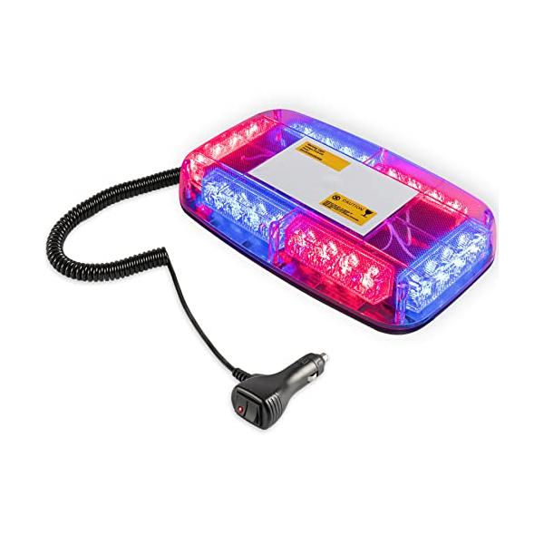 商品名: UYYE 24LED ストロボライト トラック 車両緊急ライト ミニストロボライトストリップ 磁気ベース付き 車の外装アクセサリー 12-28V 除雪機 トラック 建設車両用 (レッド&amp;ブルー) UYYE 24LED St...