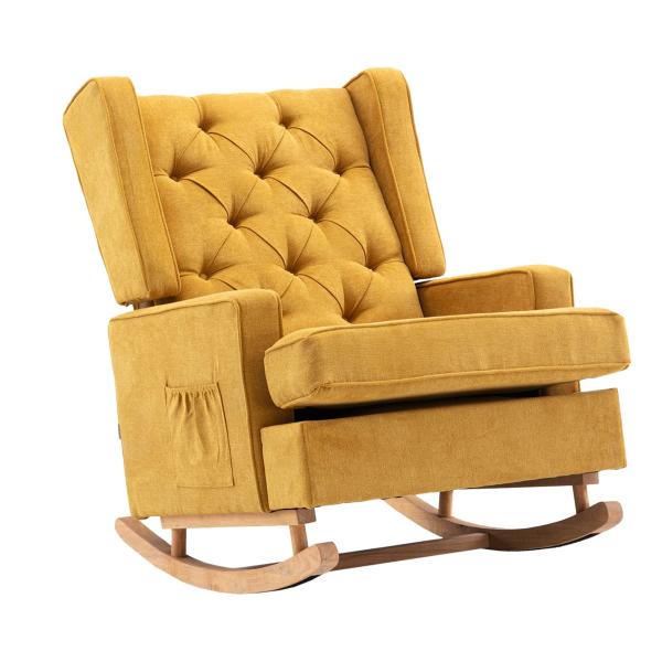 商品名:  Dolonm Nursery Rocking Chair Upholstered Mid Century Modern Rocker Oversized Wingback Armchair for Living Room wit...