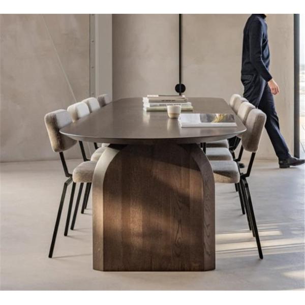 商品名:  NIUYAO Modern Solid Oval Table with Double Pedestal, Natural Wood Simplicity Wabi-sabi Style Furniture for Dining ...