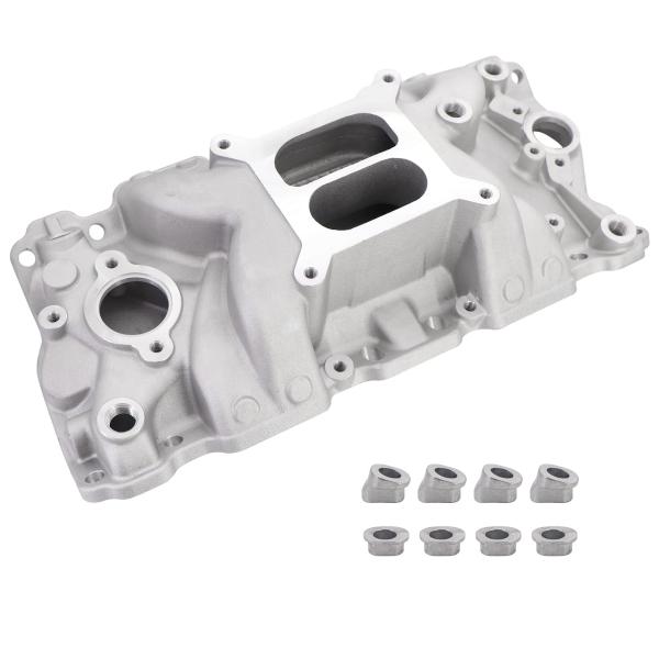 商品名: Dokili アルミニウムサテンインテークマニホールド スモールブロックSBC 305 327 350 400 1957-1986用 Dokili Aluminum Satin Intake Manifold for Small ...