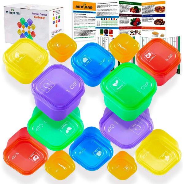 商品名Portion Control Container and Food Plan (Labeled 14 Pcs) for Weight Loss - 21 Day Tally Chart with e-Bookブランド：miaform...
