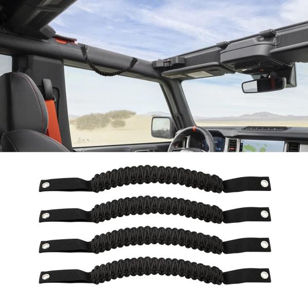商品名:  TomGoo Roll Bar Grab Handles Compatible with 2021-2022 Ford Bronco Accessories,4PC Premium Paracord Grips Front an...