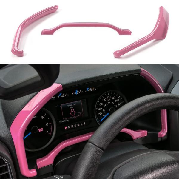 商品名:  Keptrim for F150 Pink Dashboard Center Console Dash Board Trim for 2015-2020 Ford F150, 2017-2020 F250 F350, 3pcsブ...