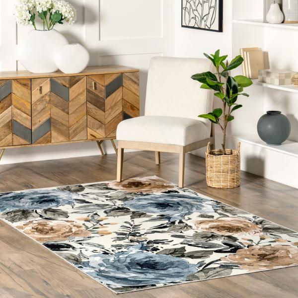 商品名:  nuLOOM Bennie Floral Stain-Resistant Machine Washable Area Rug, 5x8, Blueブランド: nuLOOM商品サイズ: 5 x 8 Feet高さ: 57cm横幅: ...