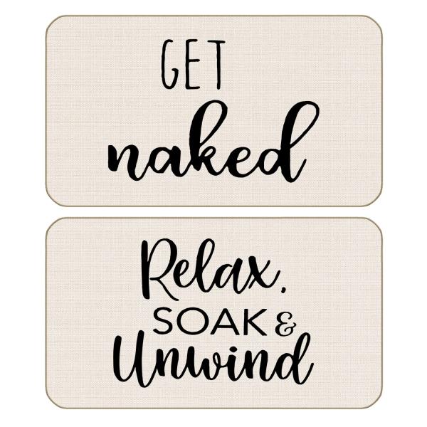 商品名:  BXFAHZJ Get Naked Relax Soak and Unwind Door Mat 17x30 Inch Set of 2 Indoor Outdoor Entrance Doormat Decor for Sof...
