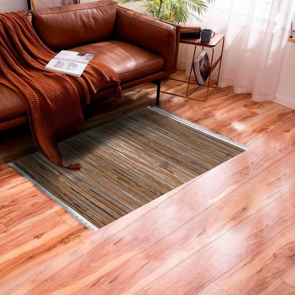 商品名:  Elly D〓cor Handmade Non Shedding Turkish Area Rug,Living Room Dining Bedroom Rectangular Tigris Rug,2'x3' ft,202ブラ...