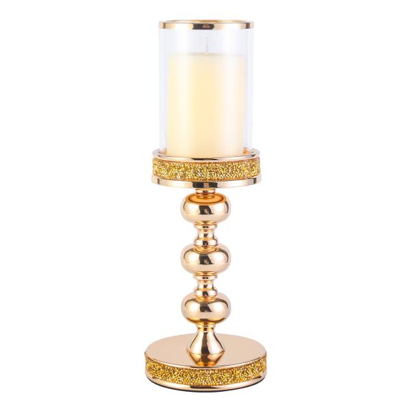 商品名: Hanjue キャンドルホルダー ピラーキャンドル用 メタルキャンドルホルダー ホームインテリア センターピース コーヒーダイニングテーブル CH0402 (ゴールド(M)) Hanjue Candle Holders for P...